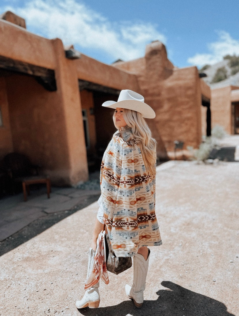 Pendleton Print Blush Cape – Blush Out West